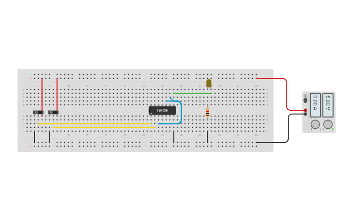 Circuit design AND gate using NAND | Tinkercad