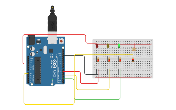 Circuit design sensor de luminosidade - Tinkercad