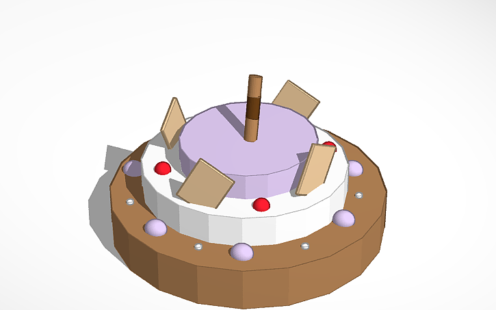 3D design lavender cake! | Tinkercad