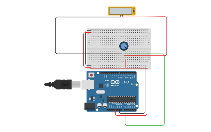 Circuit design Input from a potentiometer | Tinkercad