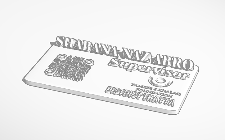 3D design Table Name Plate with Logo and QRCode - Tinkercad