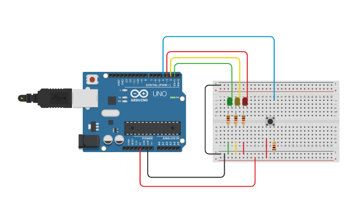 Circuit design Arduino LED - Tinkercad