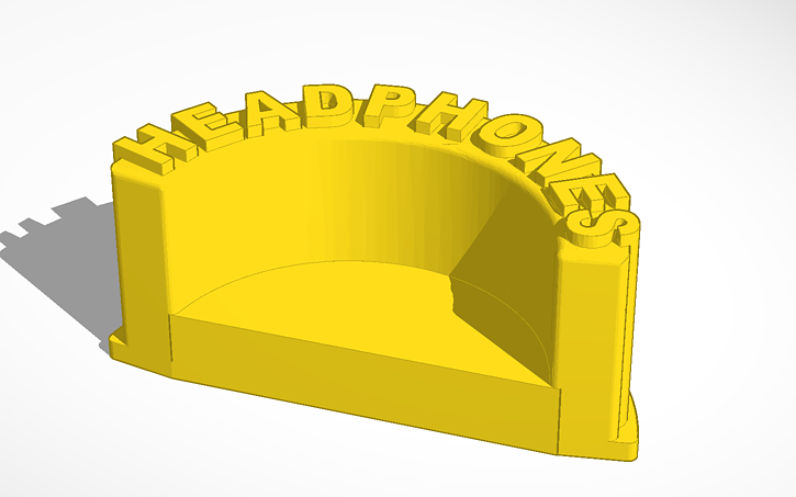 3D design Headphone Holder - Tinkercad