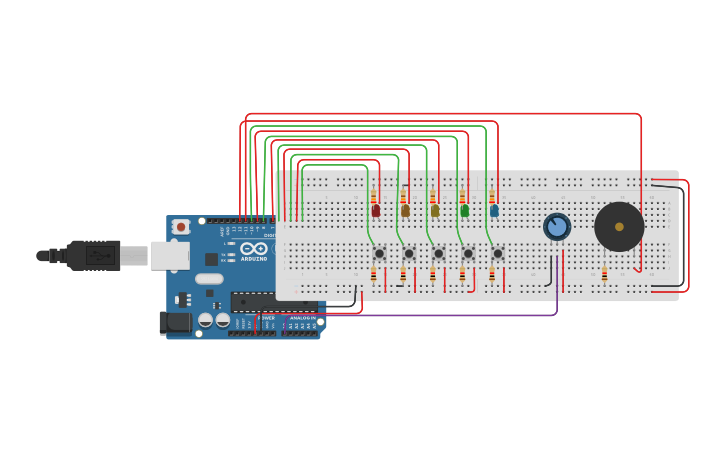Circuit design piano - Tinkercad