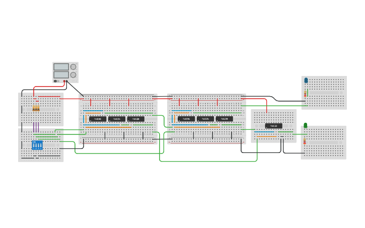 Circuit design Binary Subtractor | Tinkercad