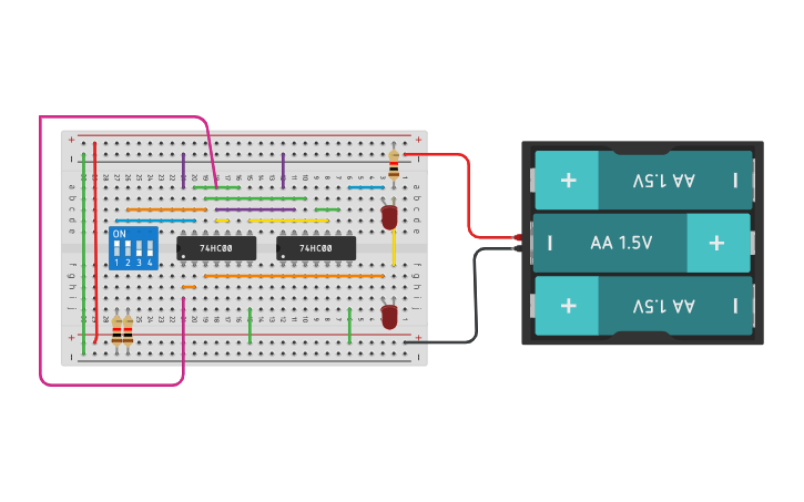 Circuit Design Half Adder Tinkercad