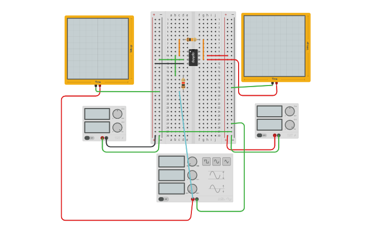 Circuit design inverting opamp | Tinkercad