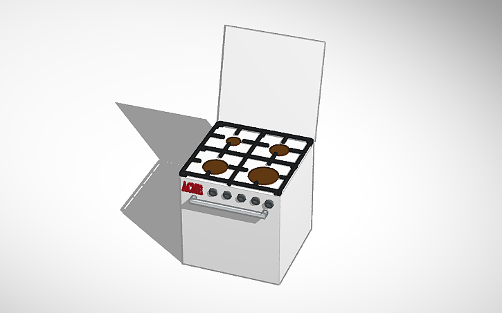 3D design Cocina de gas / Gas cooker - Tinkercad