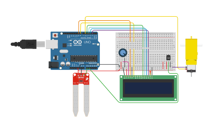 Circuit design Regador automatizado - Tinkercad