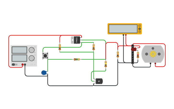 Circuit design Toggle Push Button - Tinkercad