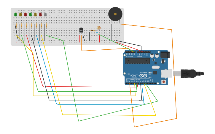 Circuit design alarme multiproposito | Tinkercad
