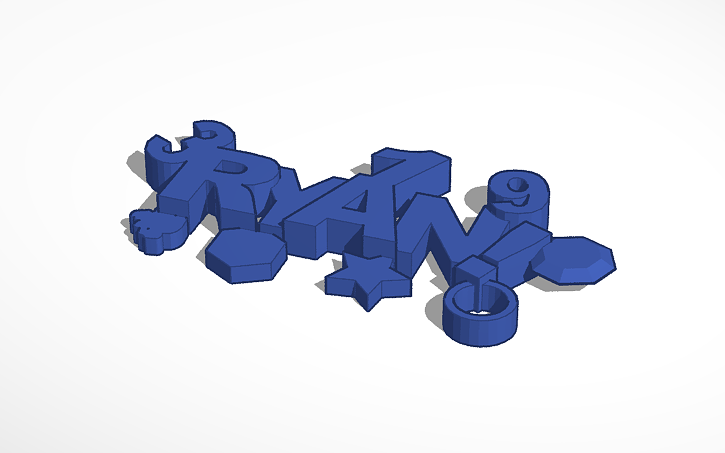 3d Design Ryans Keyring Tinkercad