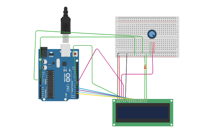 Circuit design PANTALLA LCD | Tinkercad