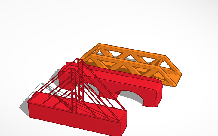 3D design Types of bridges - Tinkercad