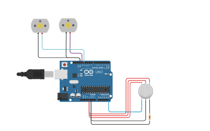 Circuit design CO2-Sensor final | Tinkercad