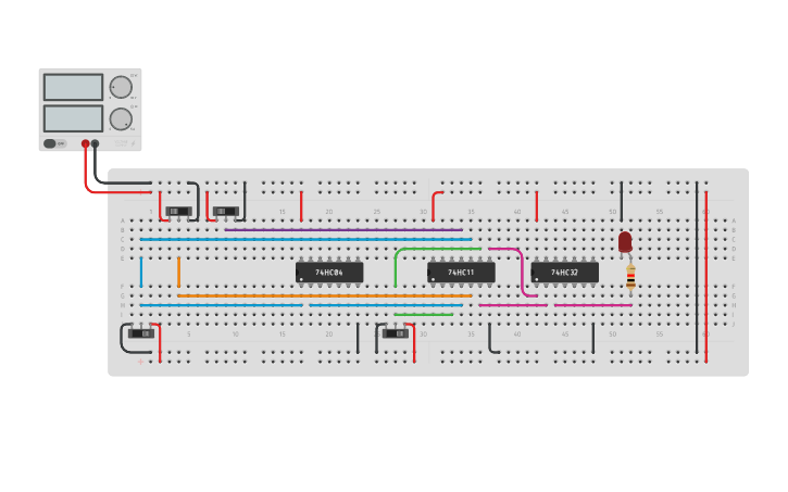 Circuit design 2:1 multiplexer - Tinkercad
