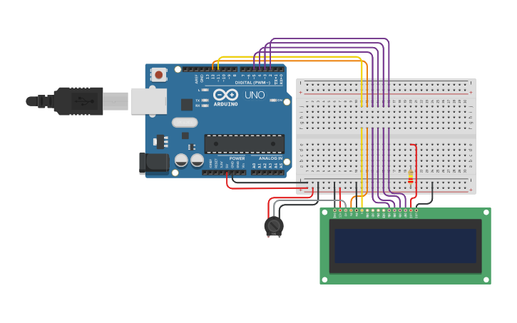 Circuit Design Connect And Simulate An Arduino Projects Using Text Lcd Display Tinkercad 