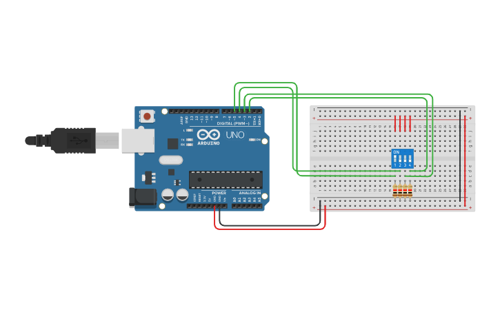 Circuit design Linguaggio C con Arduino - Tinkercad