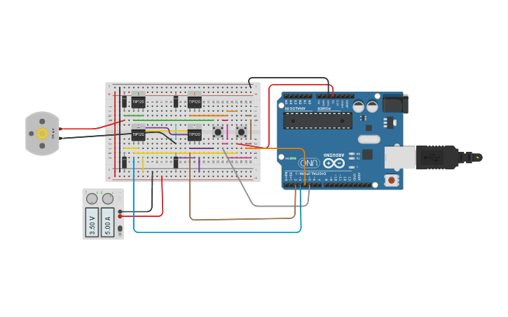 Circuit design Control de giro- Puente H - Tinkercad