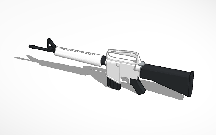 3D design White Feather Semi-Automatic machine gun rifle | Tinkercad