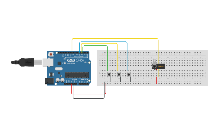 Circuit design Servo - Tinkercad