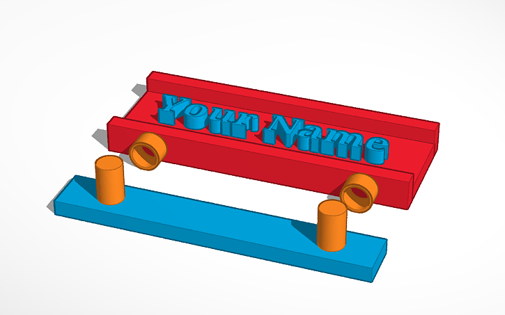 3D design Name Plate - Tinkercad