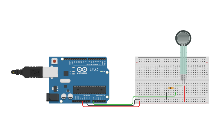 Circuit design Force Sensor - Tinkercad