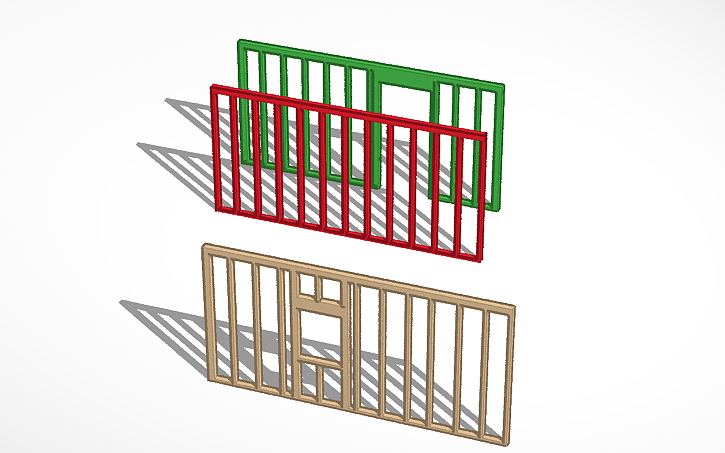 3D design Template - Wall, Door, & Window - Tinkercad