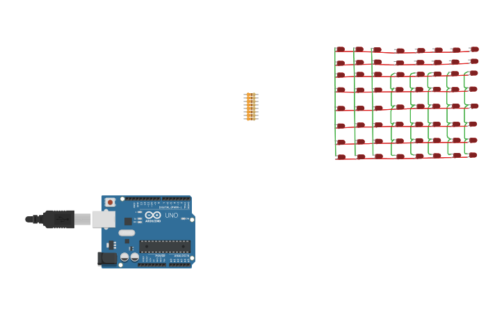 Circuit design 8*8 Led Display - Tinkercad