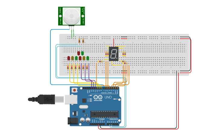 Circuit design Mini Project (Traffic Light) | Tinkercad