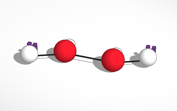 3D design Simple H2O2 Molecule (Hydrogen Peroxide) - Tinkercad
