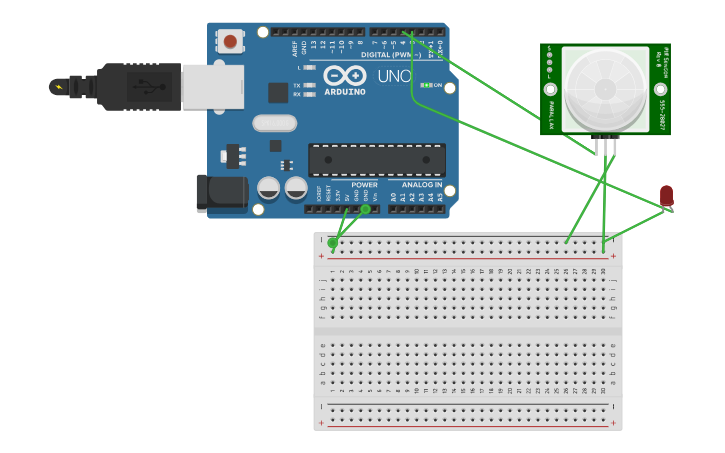 Circuit design datchik dvizhenia - Tinkercad