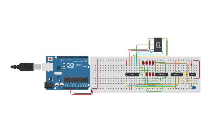 Circuit design cd4511 and 7 segment display and 74ch93 and 704017 and ...