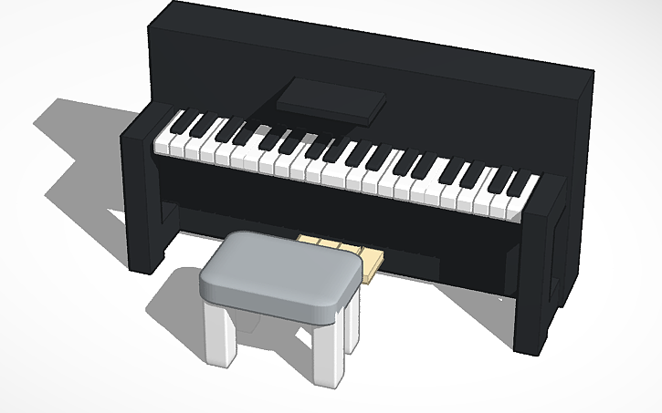 3D design piano - Tinkercad