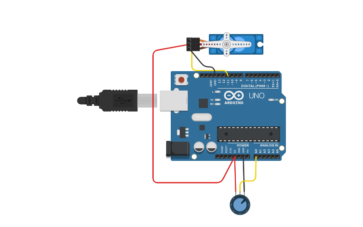 Circuit design Antenna positioning system - Tinkercad