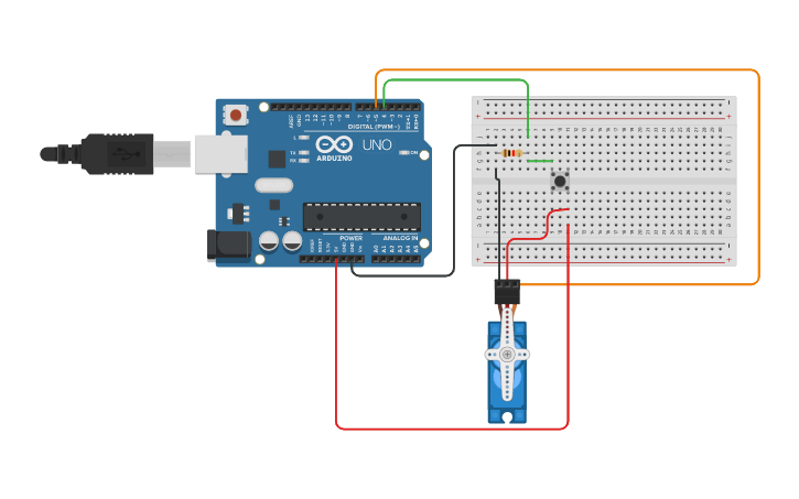 Circuit design Servo - Tinkercad