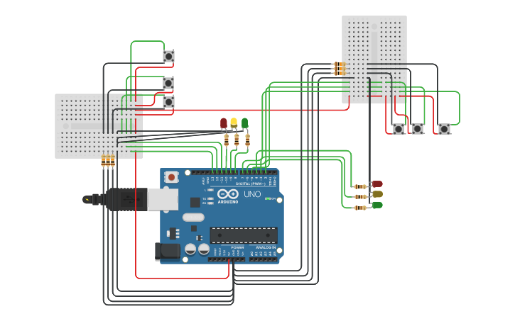 Circuit design 4-Way junction - Tinkercad