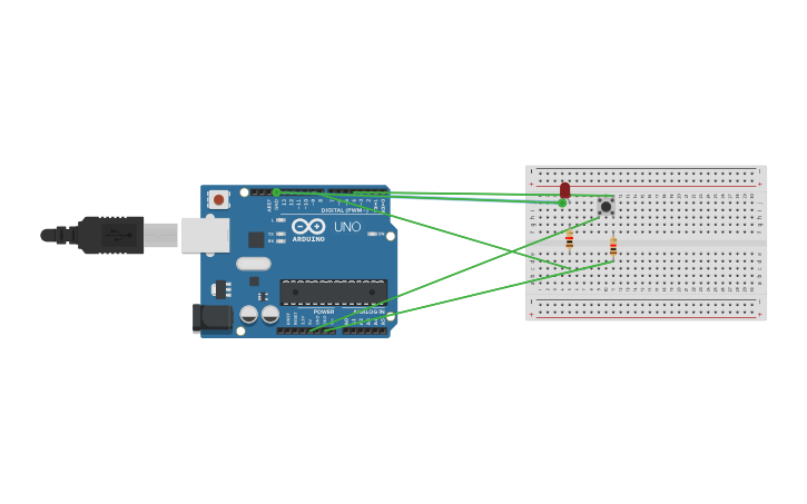 Circuit Design Pushbutton Tinkercad