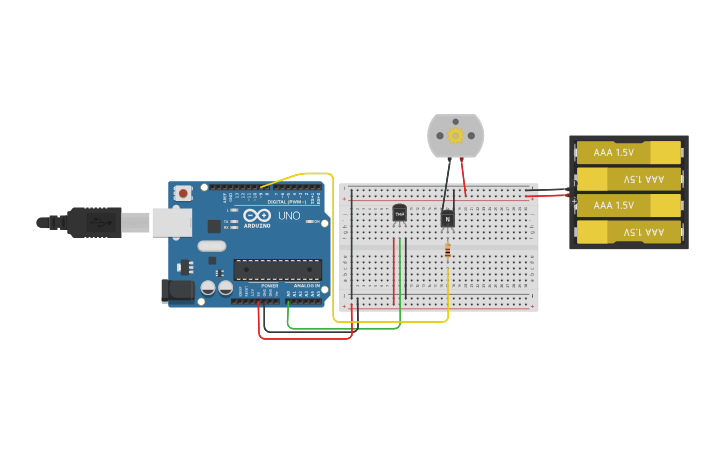 Circuit Design Copy Of Q Temperature Sensor Controls Fan Speed Tinkercad