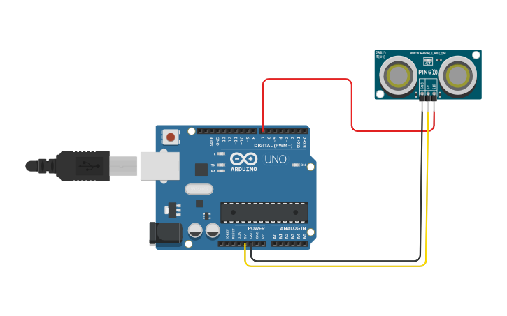 Circuit Design Interfacing Of Ultrasonic Sensor With Arduino Tinkercad
