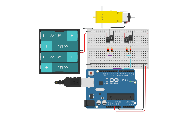 Circuit design H Bridge - Tinkercad