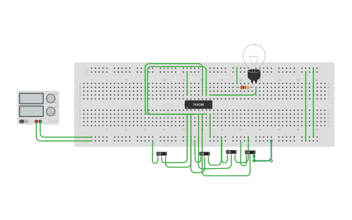 Circuit design Parity checker | Tinkercad