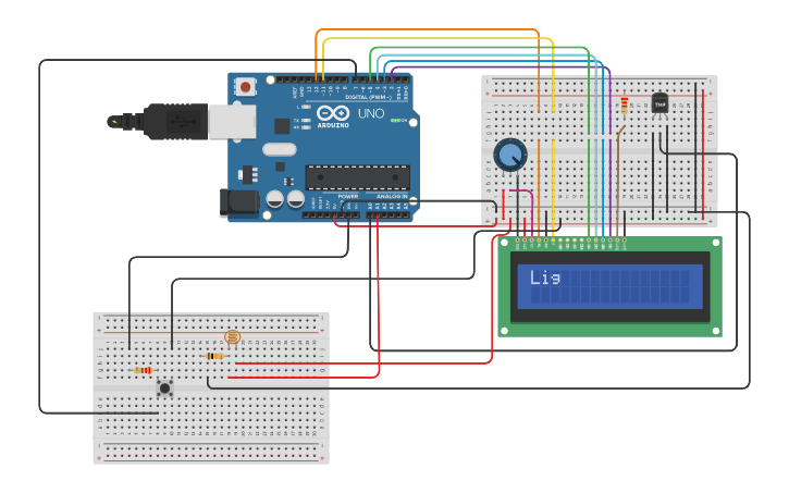 Circuit design Capteur de temperature - Tinkercad