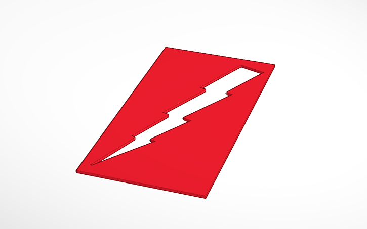 3D design Lightning Bolt Stencil - Tinkercad