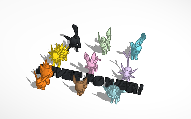 3D design Copy of Eevee evolutions | Tinkercad