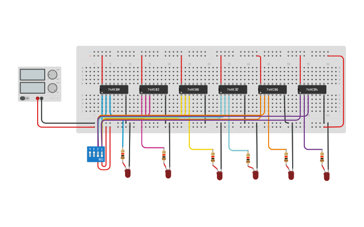 Circuit design Lab Performance on Implement the basic logic circuit (LED) - Tinkercad