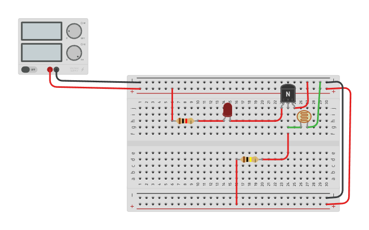 Circuit design FOTO RESISTOR - Tinkercad