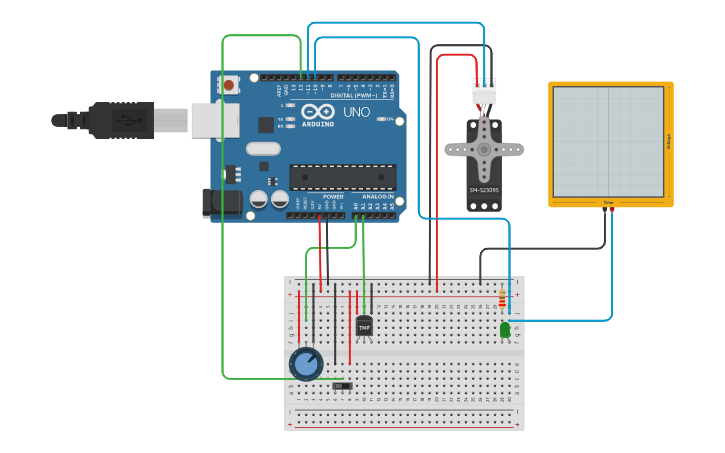Circuit design Copy of Sensors and Actuators | Tinkercad