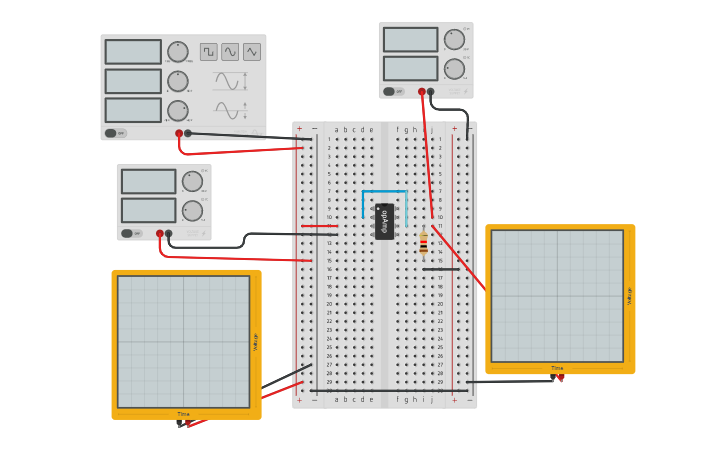 Circuit design Differential Amplifier - Tinkercad