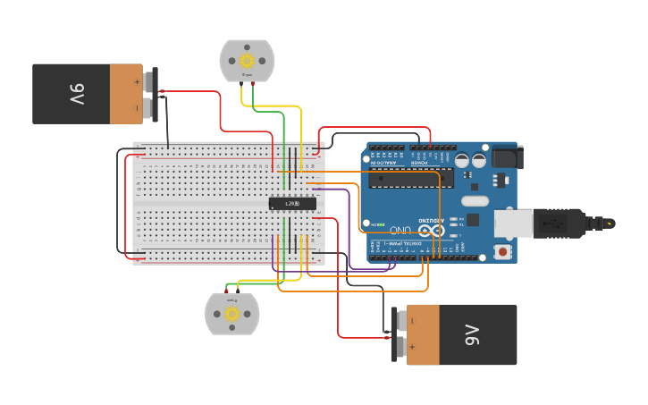 Circuit design Copy of Motor Driver (L293D) - Tinkercad